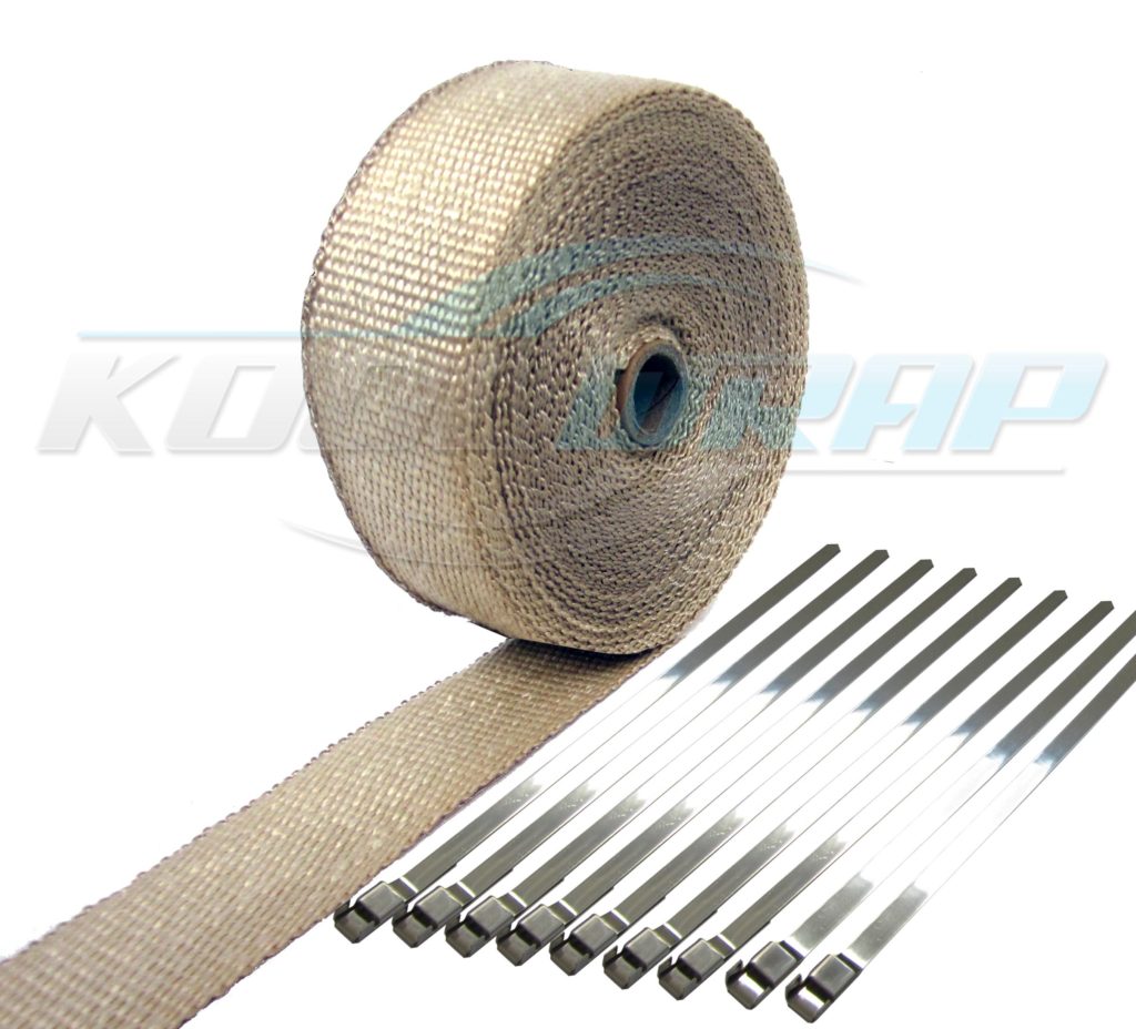 Kool Wrap Light Tan Exhaust Wrap 15m | Fibreglass Header Tape