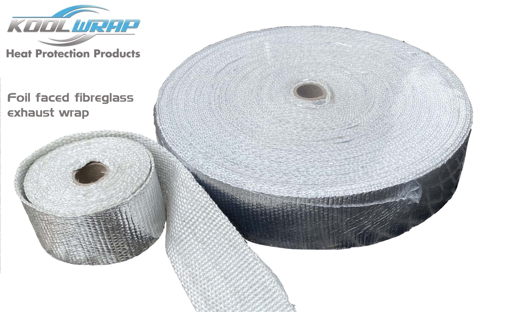 Kool Wrap Exhaust Wrap, Aluminium Heat Reflective Foil & White ...
