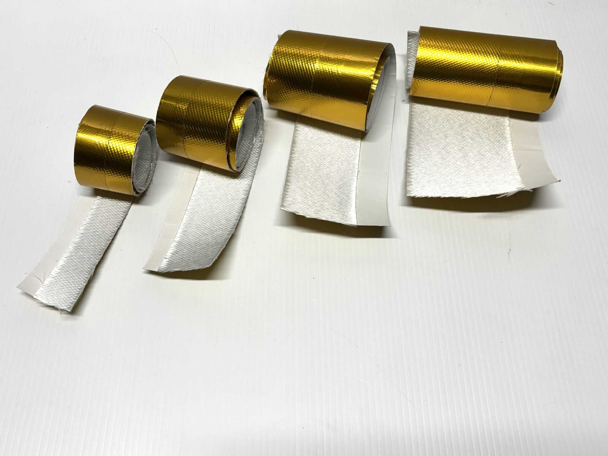 Kool Wrap Aluminum Heat Sleeve Adhesive Seam 1m x 30mm Gold